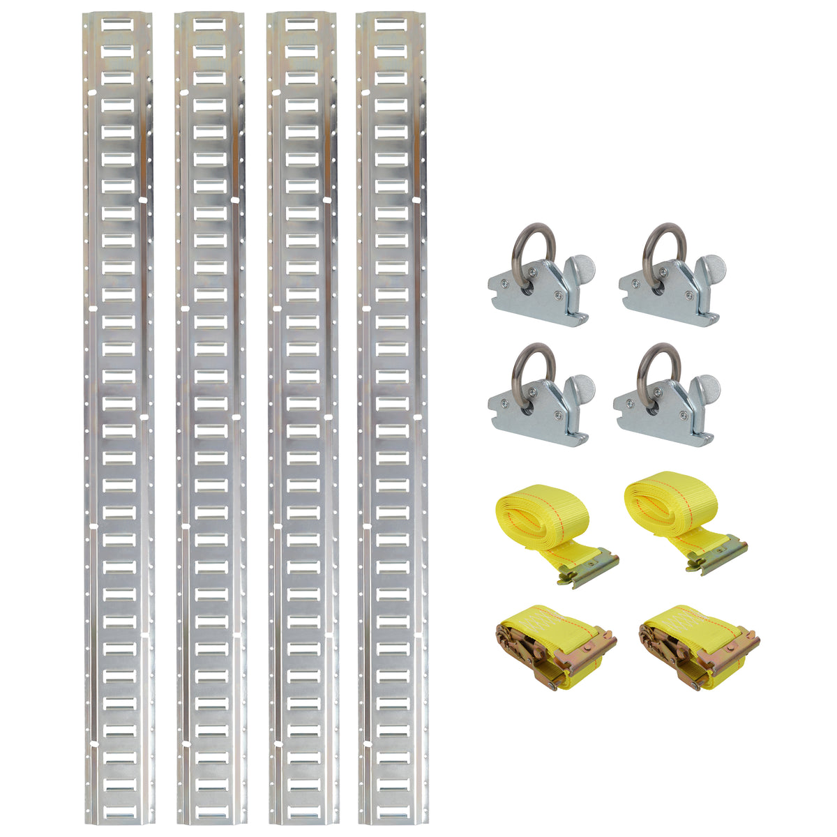 12PCS E Track Tie-Down Rail Kit (4 Pack 5ft Horizontal E-Track 4 Pack ...