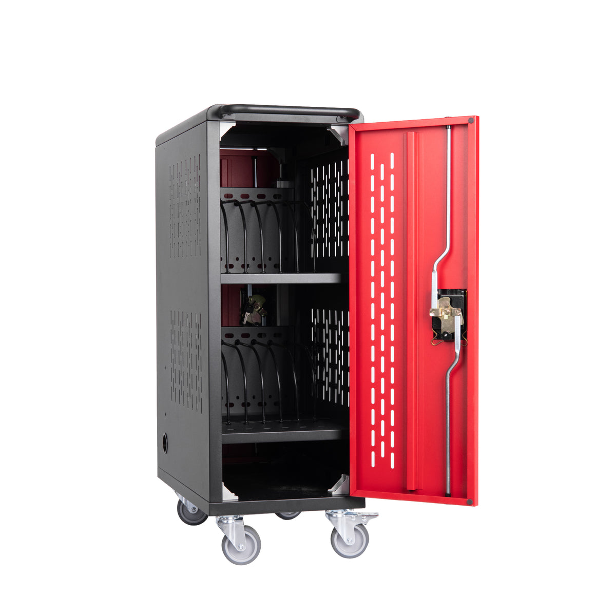 16 Bay Mobile School Charging Cart Station for Chromebook Tablet and L ...