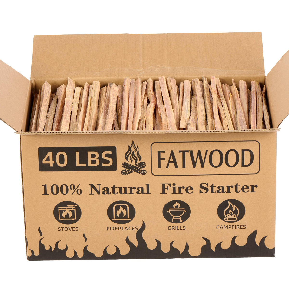 Charcoal Starter Fatwood Fire Starter Sticks - 100% Natural Pine ...