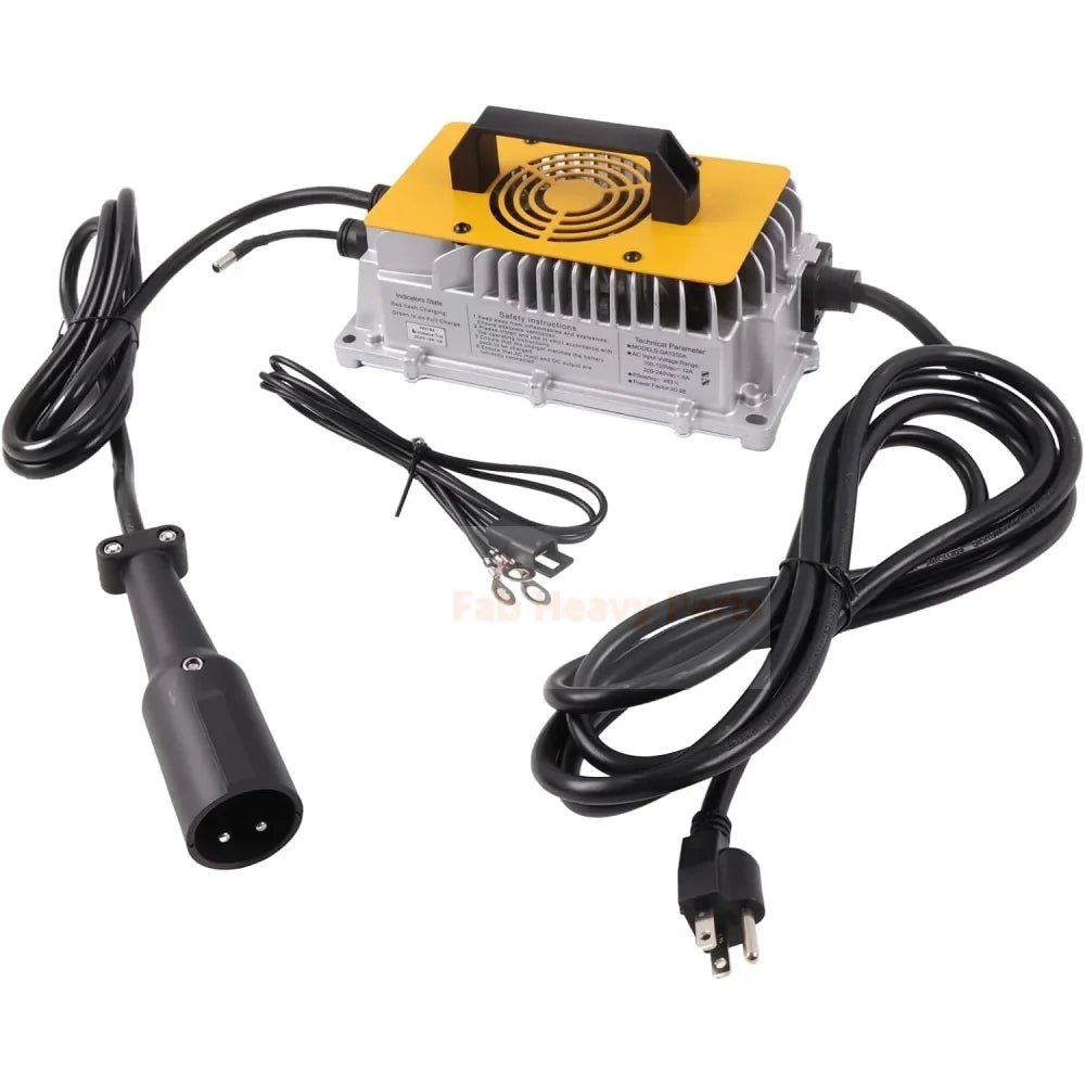 48V 18A Golf Cart Battery Charger with 3-Pin Round Plug for Lead-Acid ...