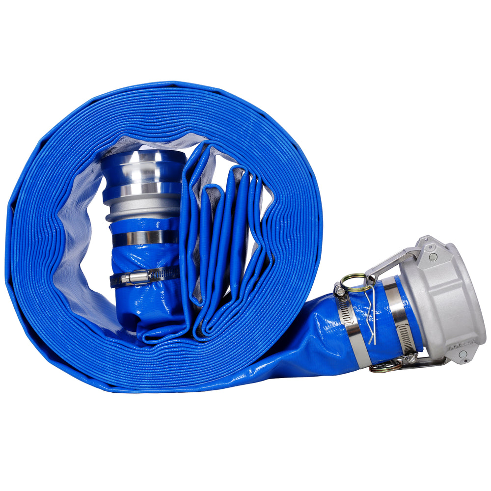 3"x50FT Pool Backwash Hose Heavy Duty Reinforced Blue PVC Lay Flat Wat – Fab Heavy Parts