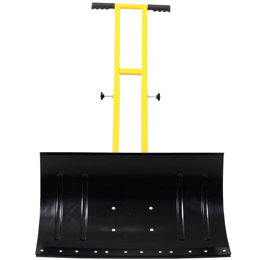 Dual Bar Snow Shovel with Wheels Snow Pusher Adjustable Handle & Blade ...