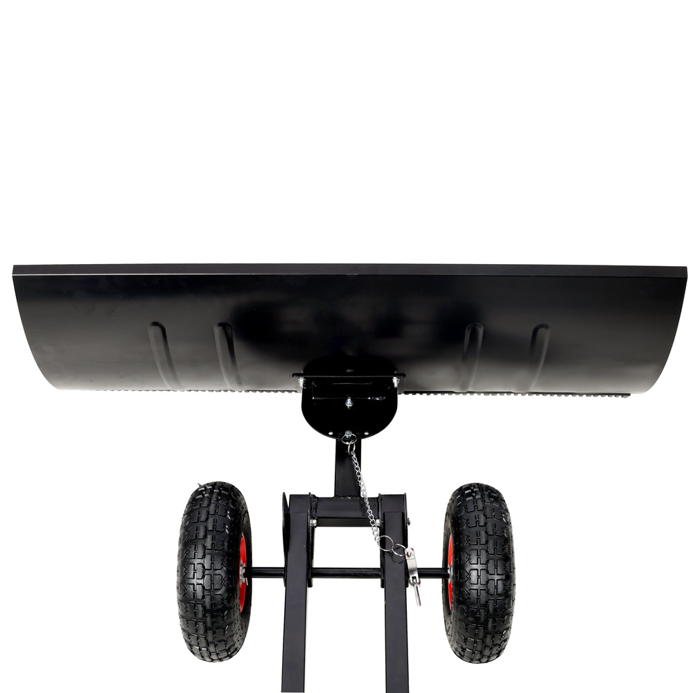 38.6" Blade Dual Bar Snow Shovel with Wheels Adjustable Angle Handle ...