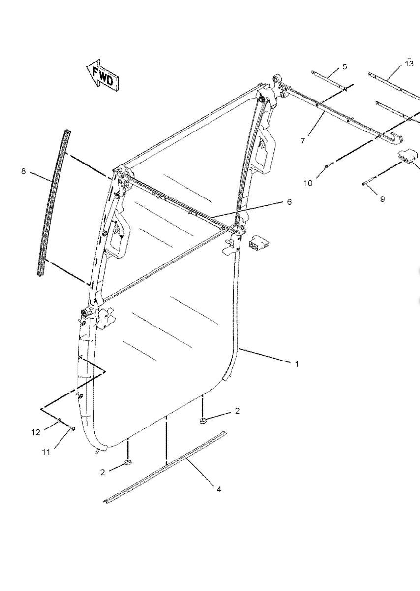 1 PCS Cab Window Frame Front 1674060 167-4060 Fits CAT Caterpillar 312C ...